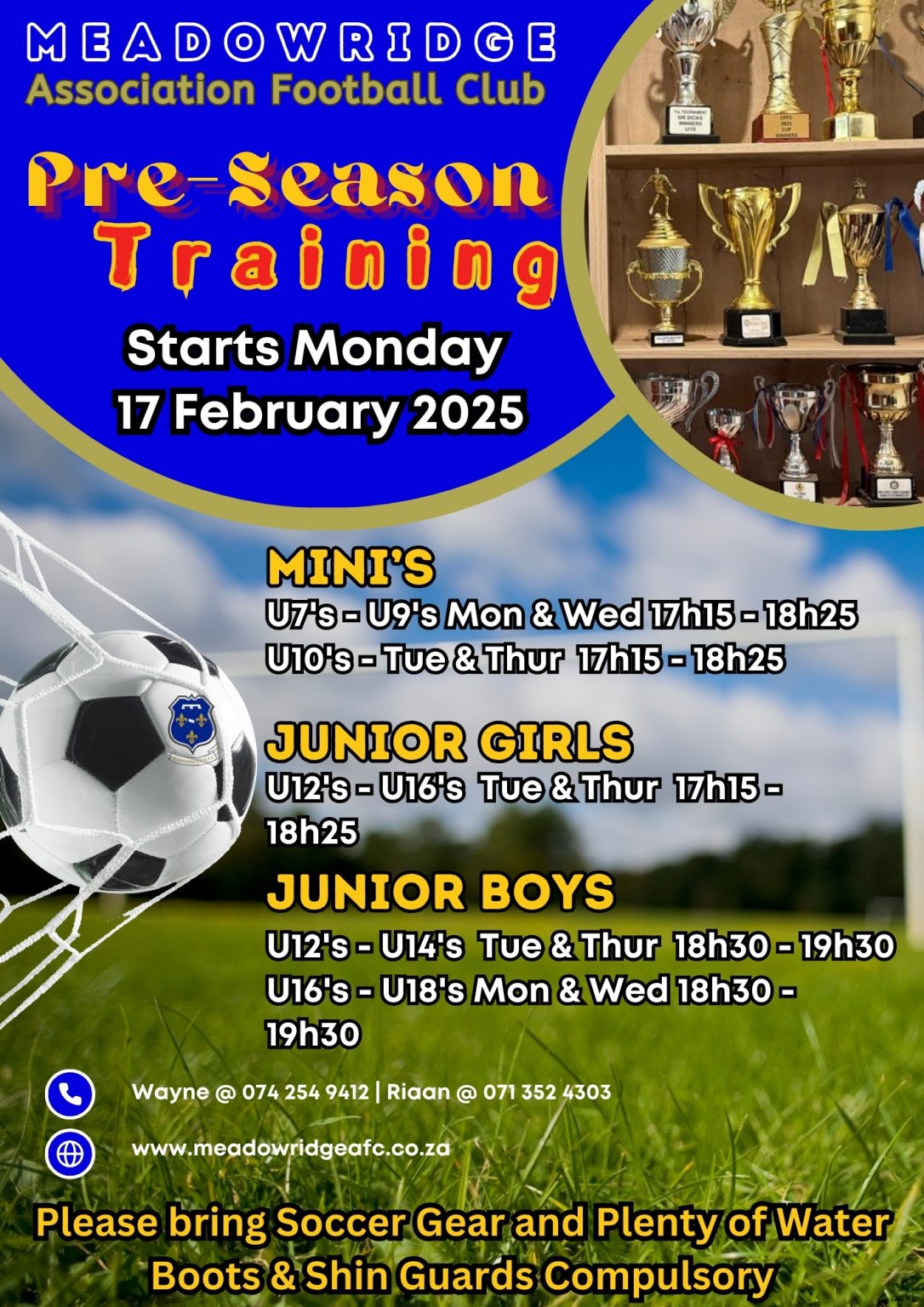 PRE-SEASON TRAINING | Meadowridge Association Football Club
